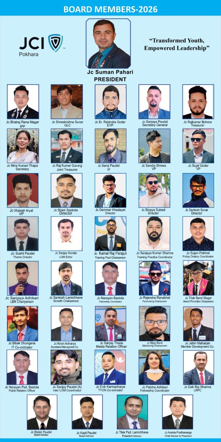 Board Members 2026 - JCI Pokhara, Nepal